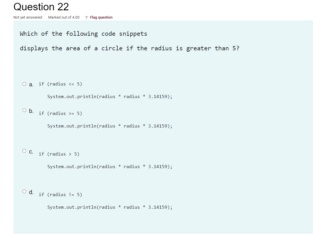 Solved Which of the following code snippets displays the | Chegg.com