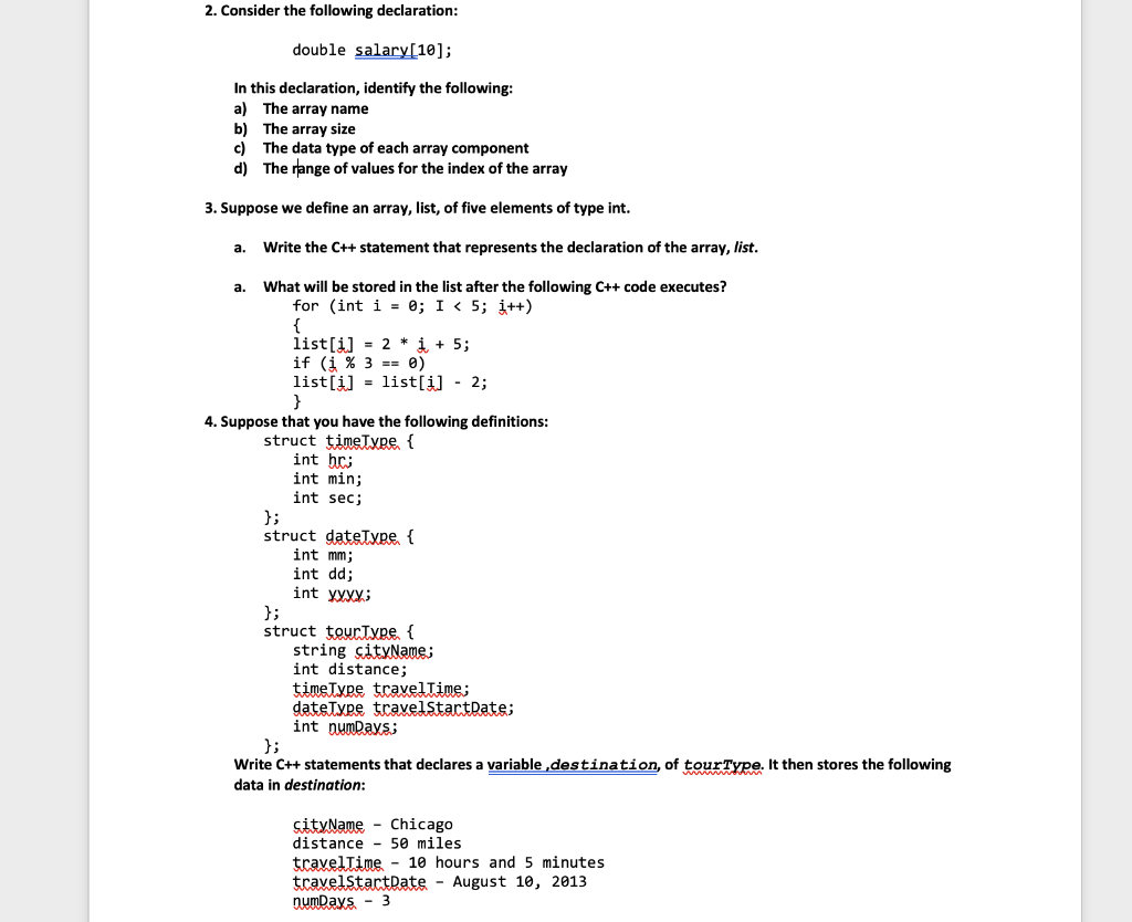 Solved Need help on these short C++ answers. To the person | Chegg.com