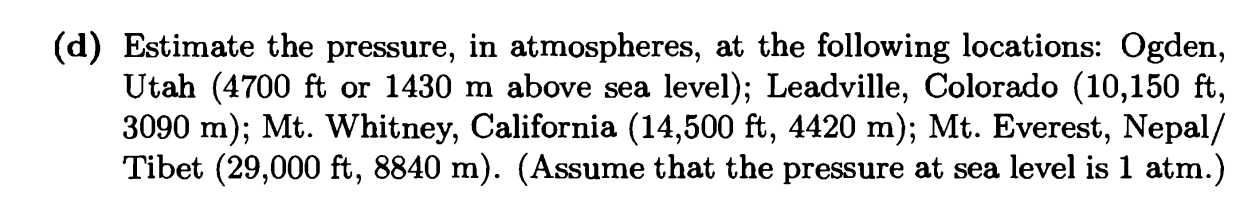 Solved a Problem 1.16. The exponential atmosphere. (a) | Chegg.com