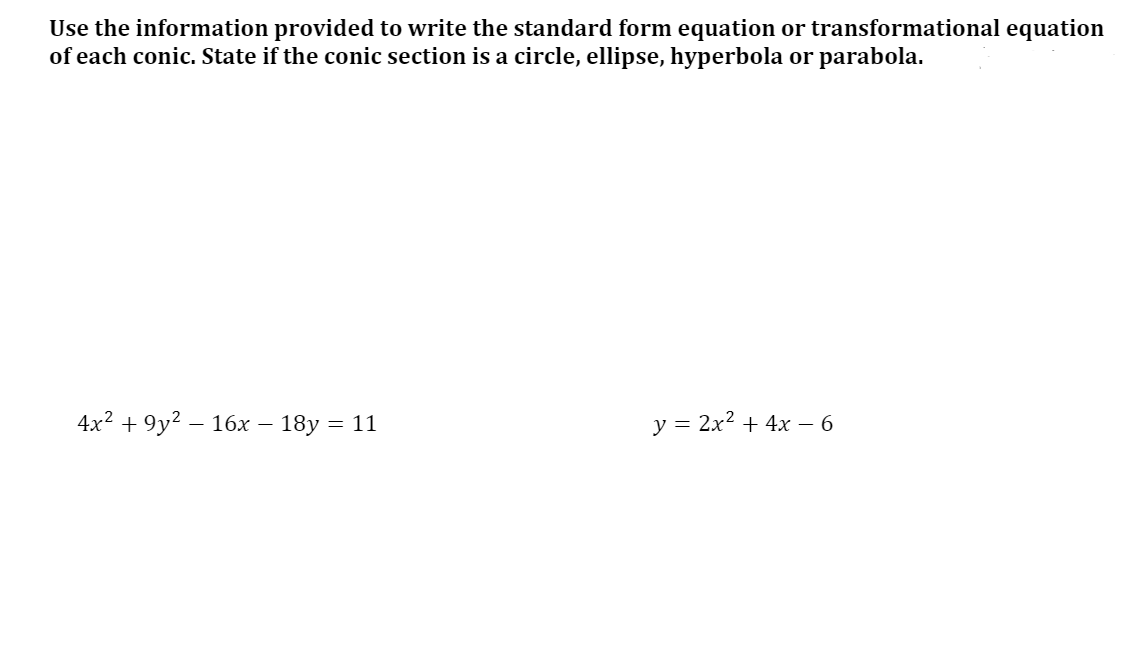 Solved Use the information provided to write the standard | Chegg.com