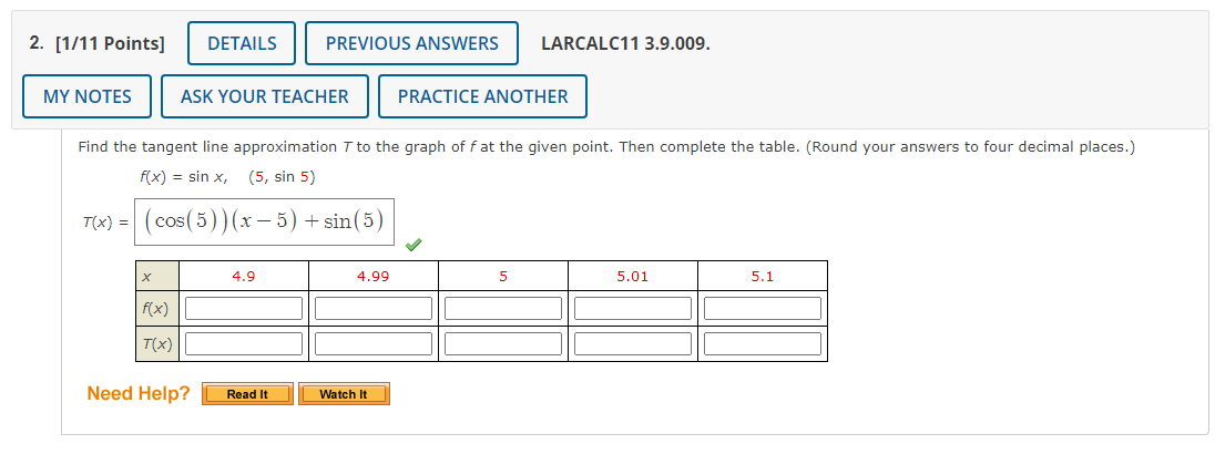 Solved Find the tangent line approximation T to the graph of | Chegg.com