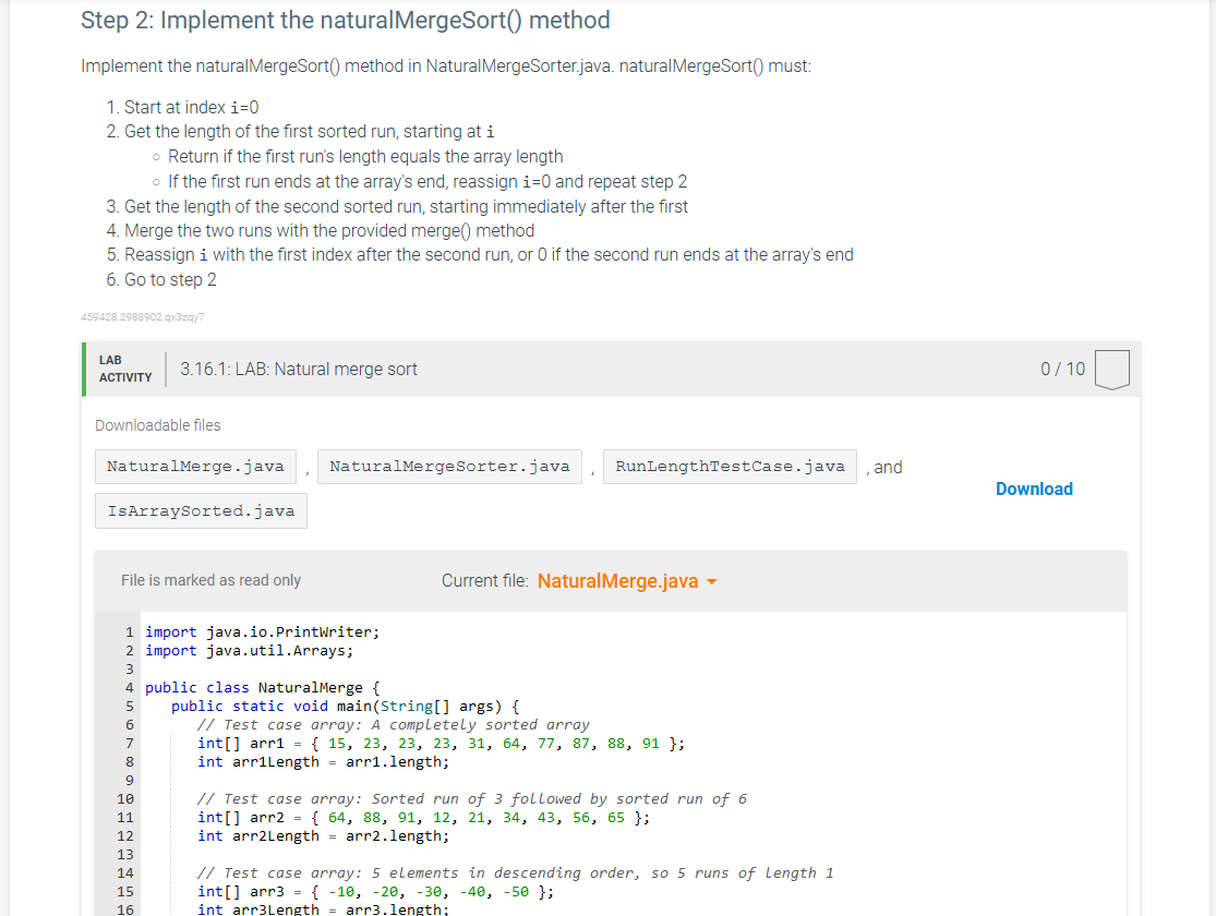 Solved The Merge Sort Algorithm Recursively Divides The Chegg