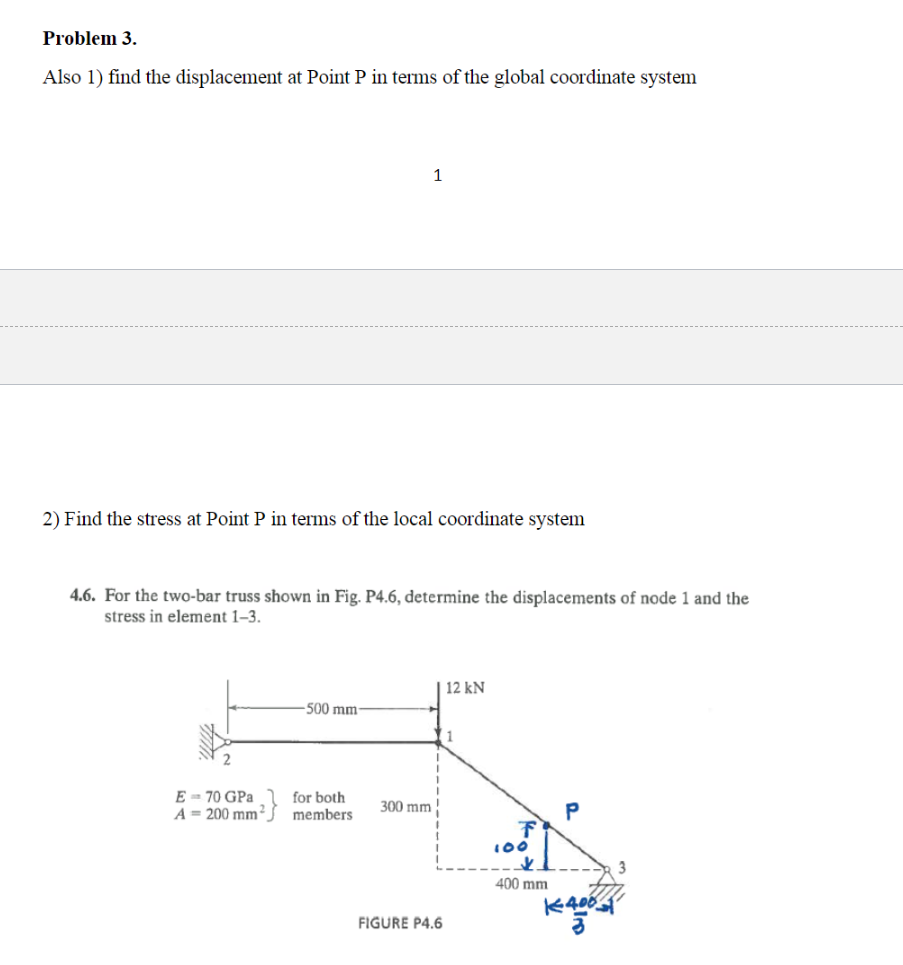 Solved Problem 3.Also 1) ﻿find the displacement at Point P | Chegg.com