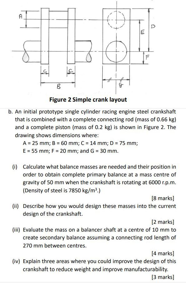 A D E F B G Figure 2 Simple crank layout b. An | Chegg.com