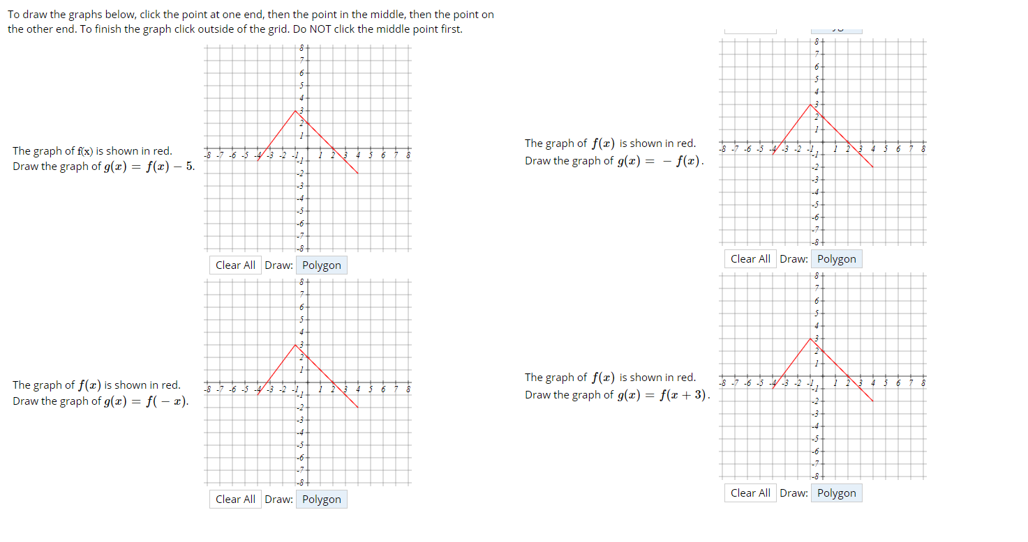Solved To draw the graphs below, click the point at one end, | Chegg.com
