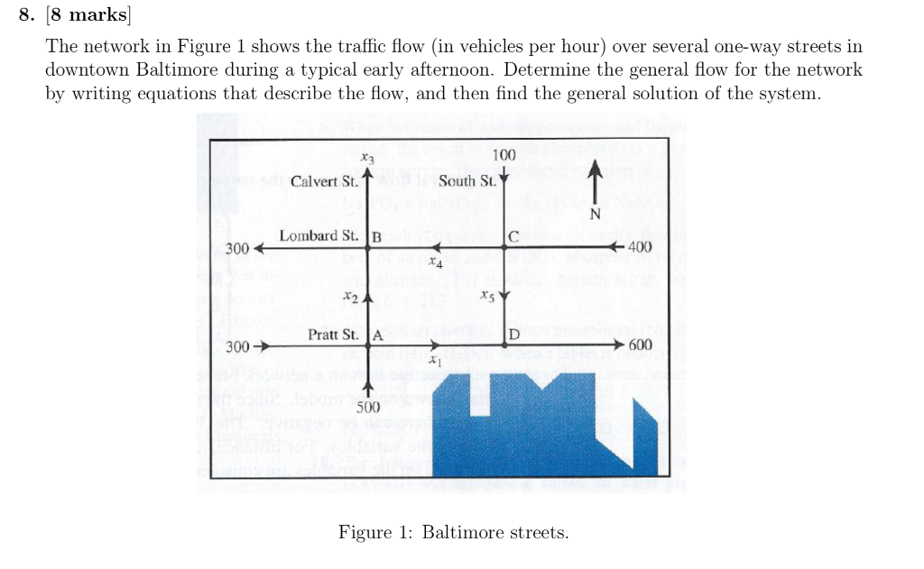 Solved 8. [8 marks] The network in Figure 1 shows the | Chegg.com