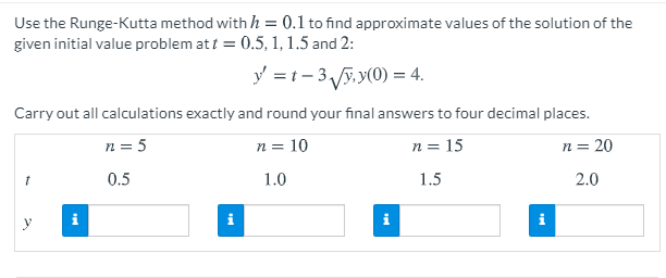 Solved Use the Runge-Kutta method with h = 0.1 to find | Chegg.com