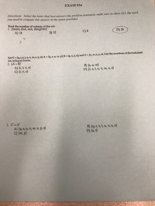 Solved Find the number of subsets of the set. (mom, dad, | Chegg.com