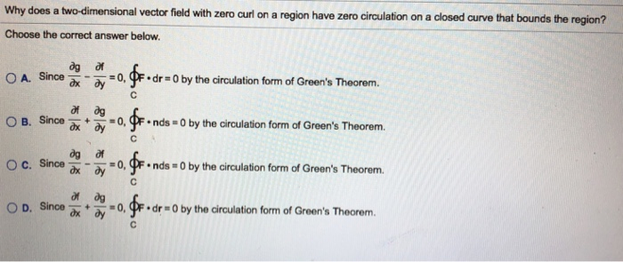Solved Why does a two-dimensional vector field with zero | Chegg.com