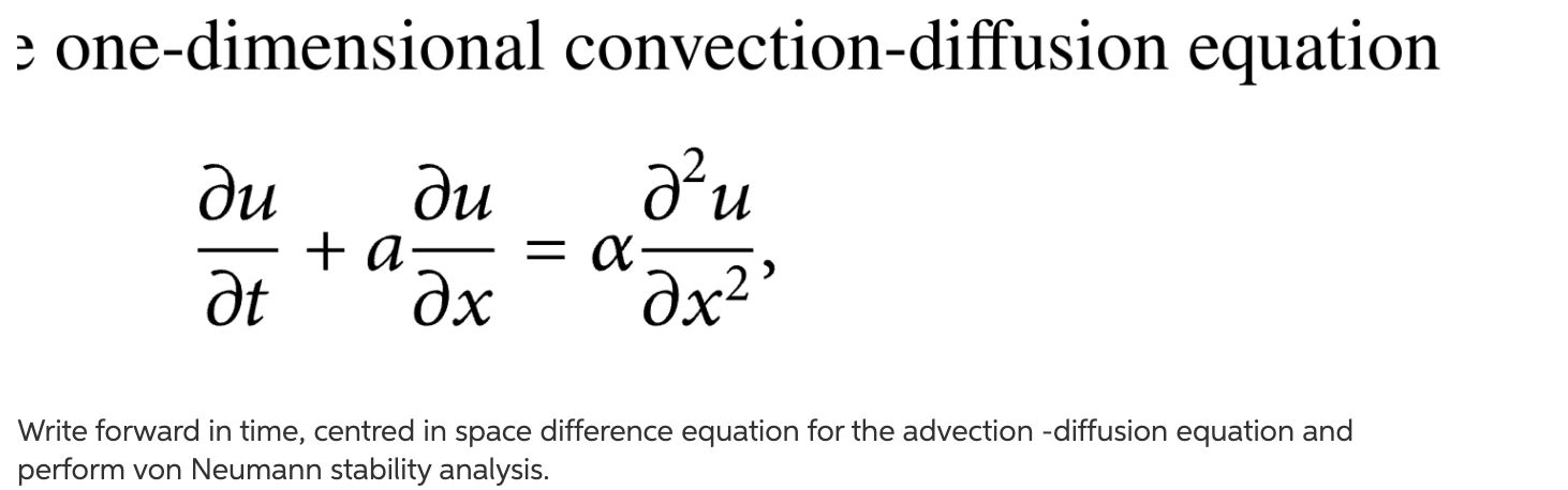 Solved z one-dimensional convection-diffusion equation วาน | Chegg.com