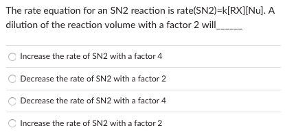 Solved The rate equation for an SN2 reaction is | Chegg.com