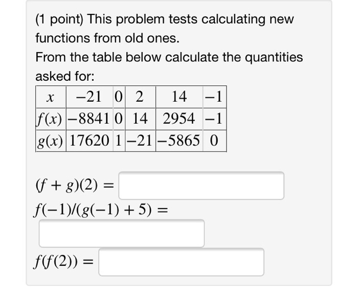 Solved 1 Point This Problem Tests Calculating New 0548