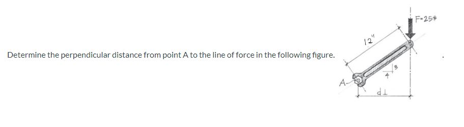 Solved F-25+ 12 Determine the perpendicular distance from | Chegg.com