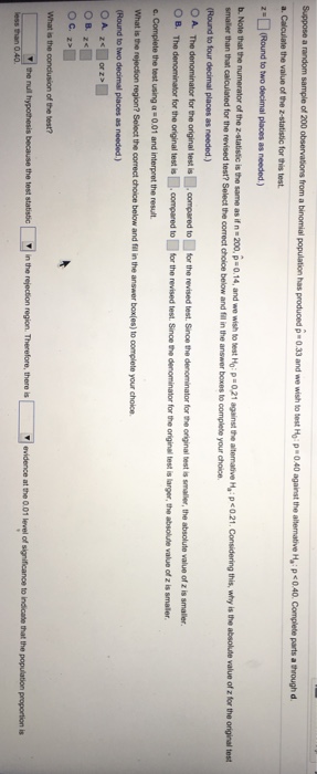 Solved suppose a random sample of 200 observations from a | Chegg.com