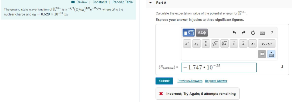 Solved Review l Constants Penodic Table Part A The ground | Chegg.com
