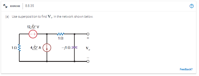 Solved (a) Use superposition to find Vo in the network shown | Chegg.com