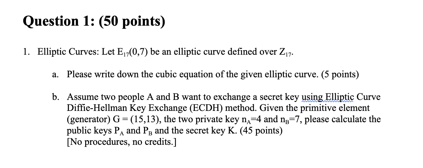 Solved Elliptic Curves: Let E17(0,7) be an elliptic curve | Chegg.com