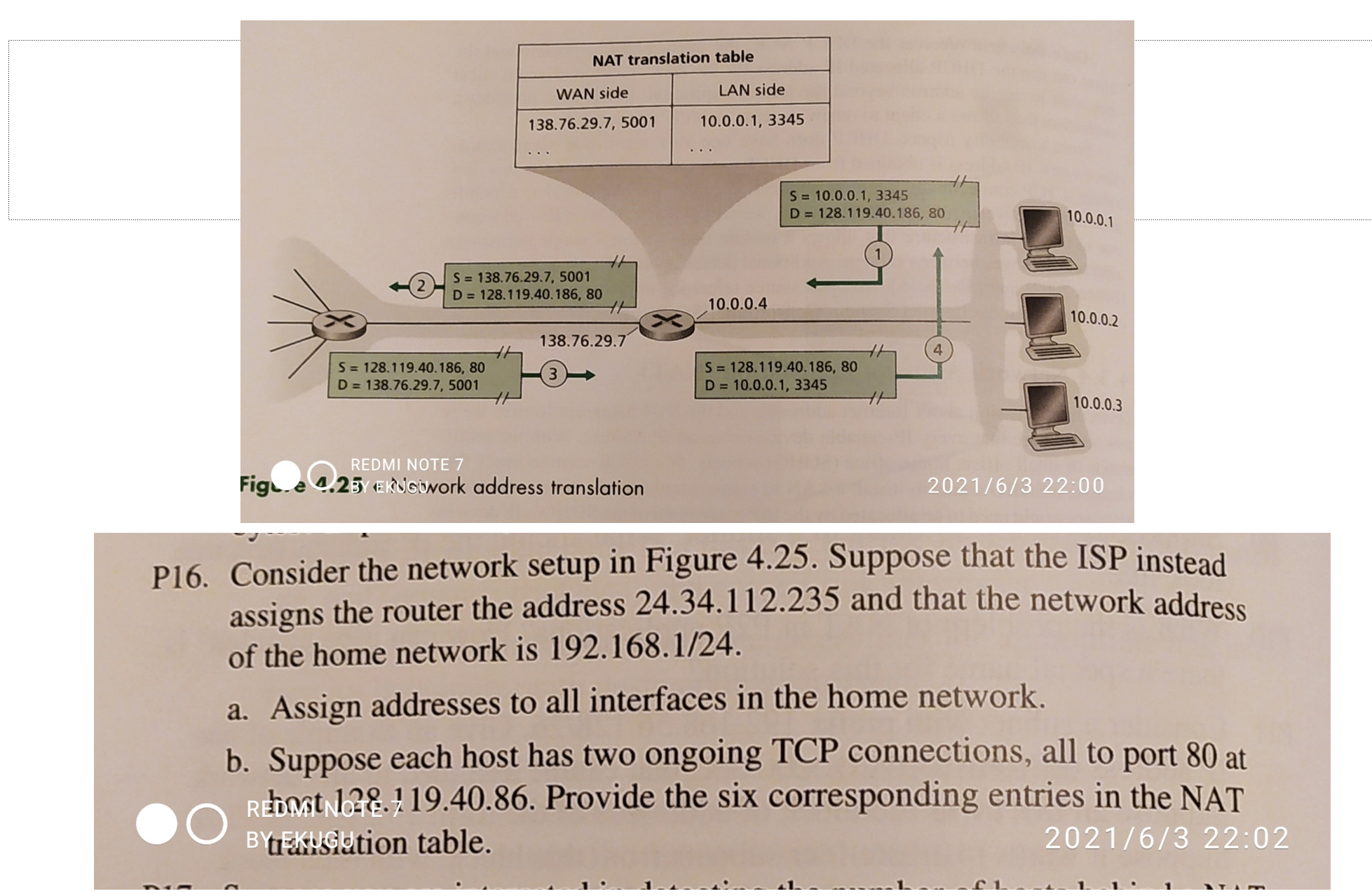Solved P16. ﻿Consider the network setup in Figure 4.25. | Chegg.com