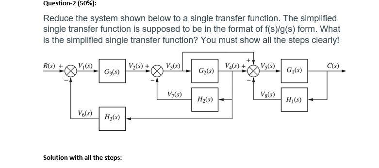 Solved Question-2 (50%): Reduce the system shown below to a | Chegg.com