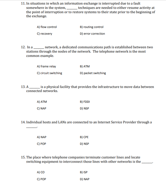 Solved 11. In situations in which an information exchange is | Chegg.com