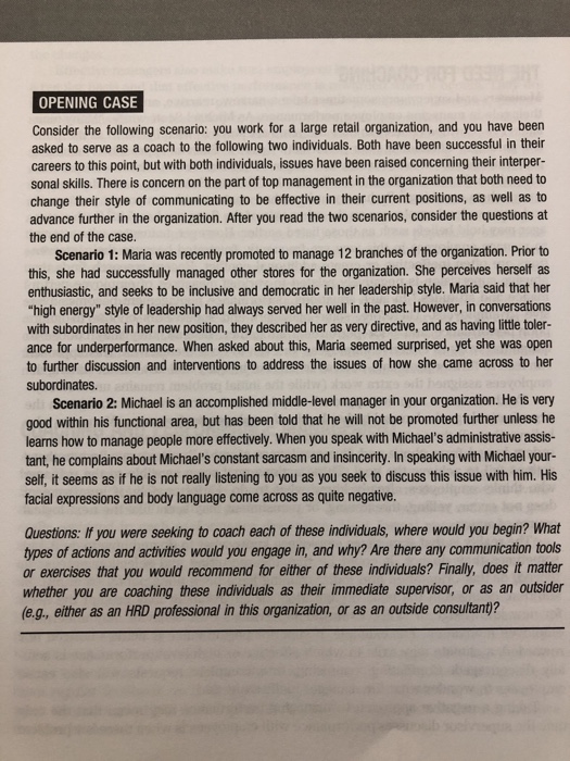 Solved OPENING CASE Consider the following scenario: you | Chegg.com