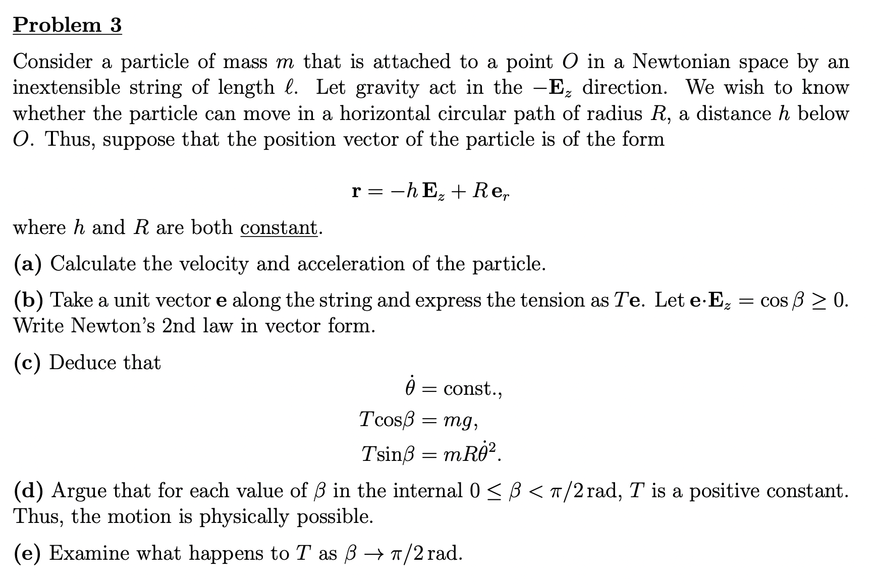 Solved Problem 3Consider a particle of ﻿mass m ﻿that is | Chegg.com