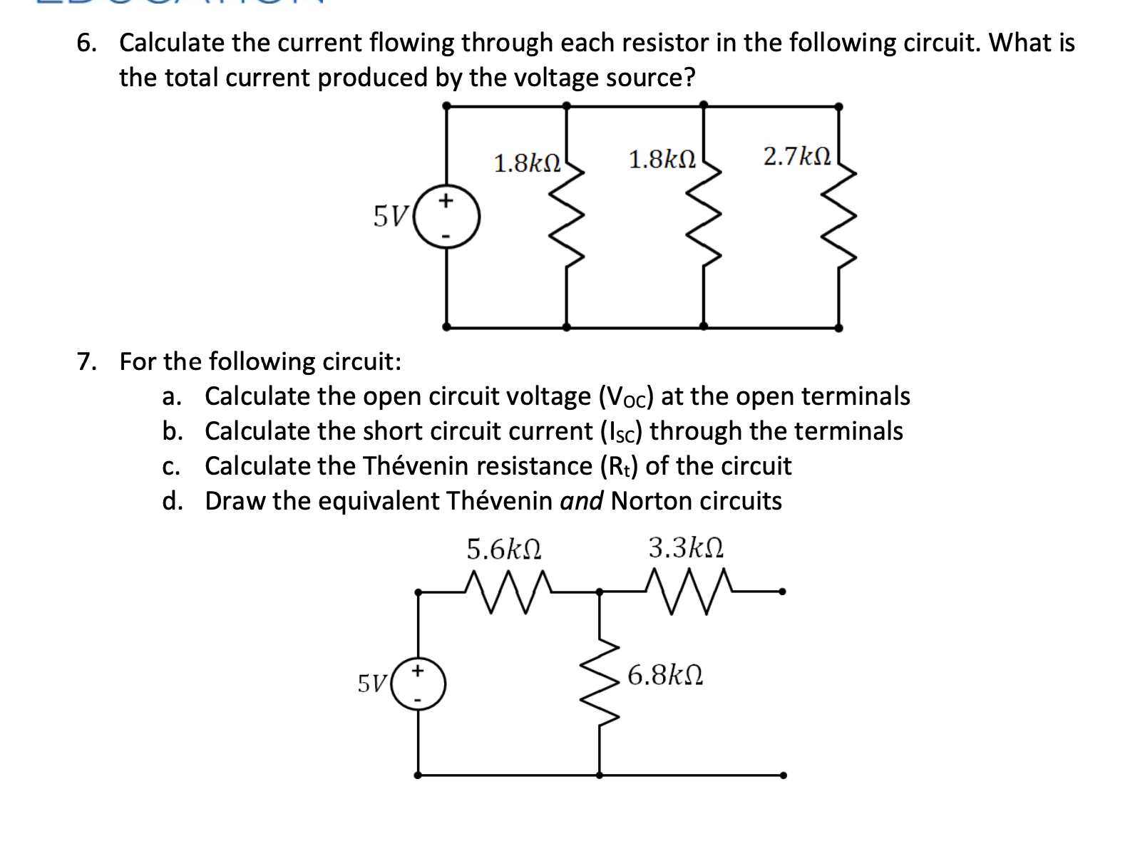 Solved 6 Calculate The Current Flowing Through Each