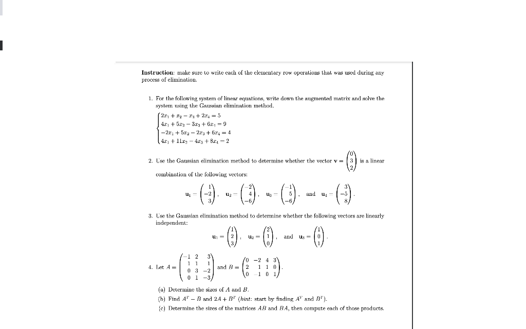Solved Instruction: make sure to write each of the | Chegg.com