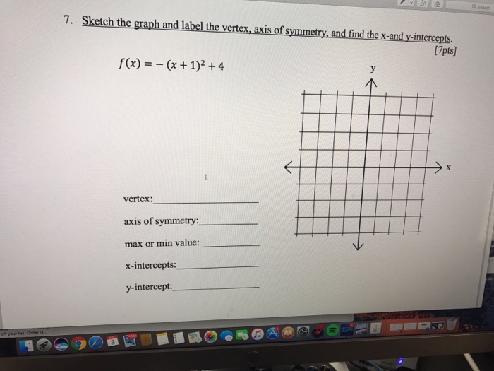 Solved Sketch the graph and label the vertex, axis of | Chegg.com