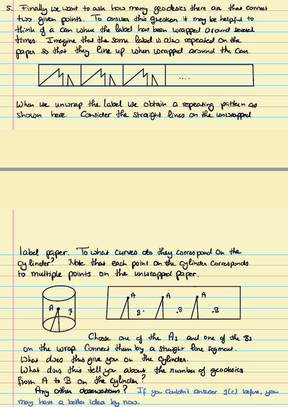 Solved 5. Finally we want to ask how many geodesics there | Chegg.com