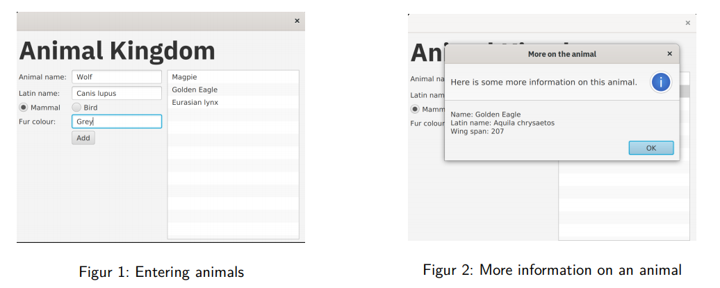 Solved Animal Kingdom (a) Create a JavaFX program that | Chegg.com