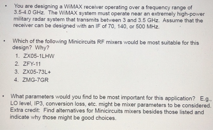 You are designing a WiMAX receiver operating over a | Chegg.com
