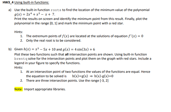 Solved Use the built-in function roots to find the location | Chegg.com