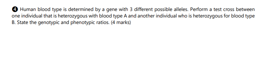 Solved Human blood type is determined by a gene with 3 | Chegg.com