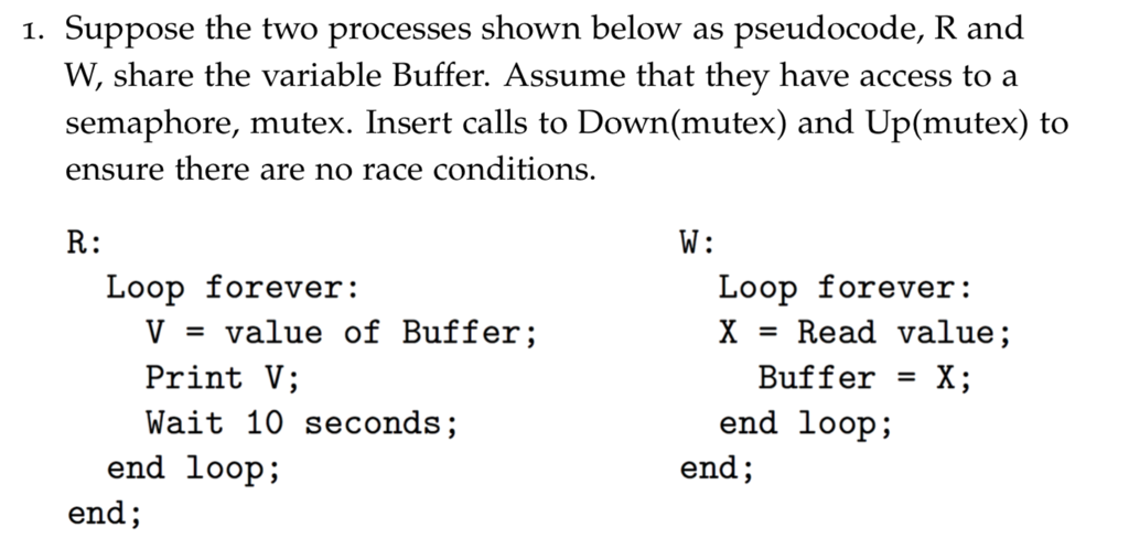 Solved 1. Suppose the two processes shown below as | Chegg.com