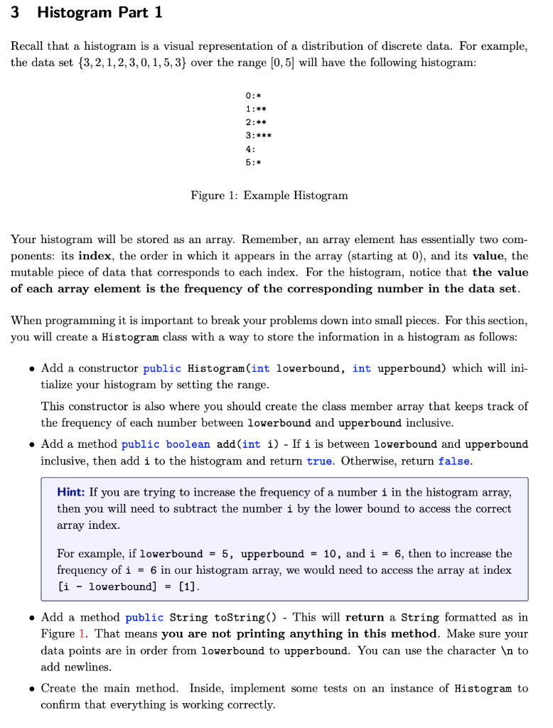 Solved Recall that a histogram is a visual representation of | Chegg.com