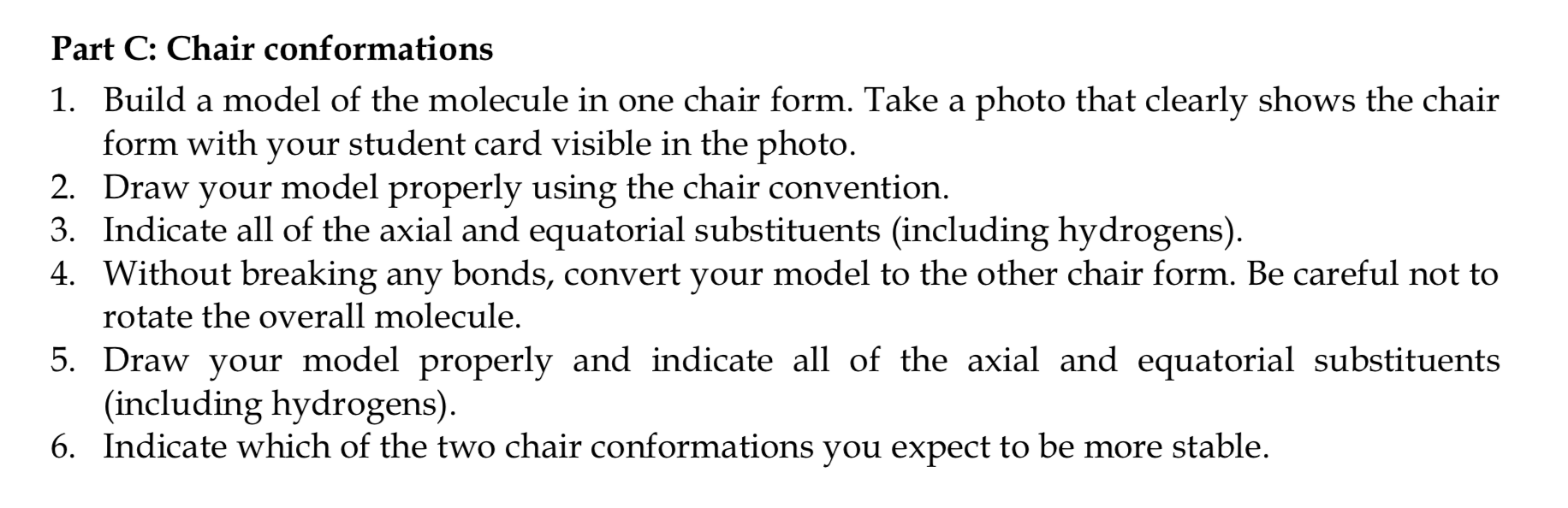 Solved Part C: F CI Part C: Chair conformations 1. Build a | Chegg.com