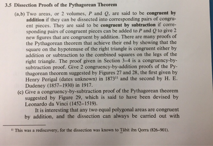 3.5 Dissection Proofs of the Pythagorean Theorem | Chegg.com