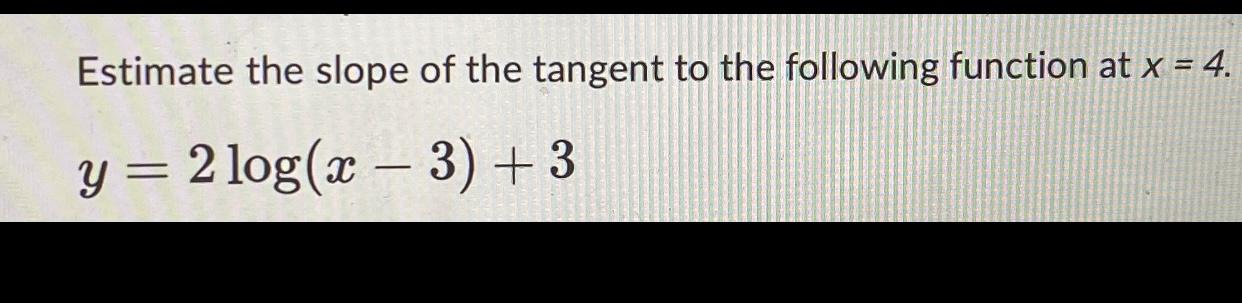 Solved = Estimate the slope of the tangent to the following | Chegg.com
