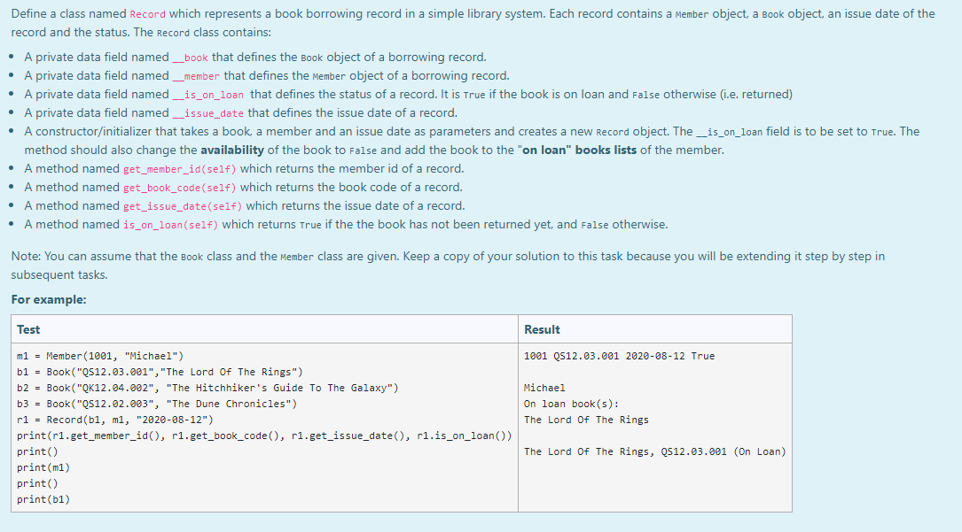 Solved: PythonBook ClassMember class Define a class named Solved: PythonBook ClassMember class Define a class named