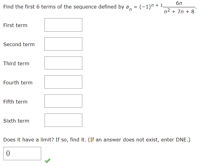 Solved Find the first 6 terms of the sequence defined by | Chegg.com