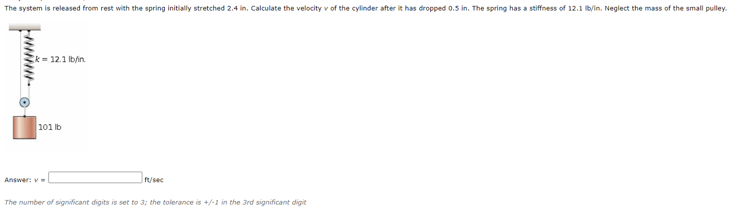 Solved The system is released from rest with the spring | Chegg.com