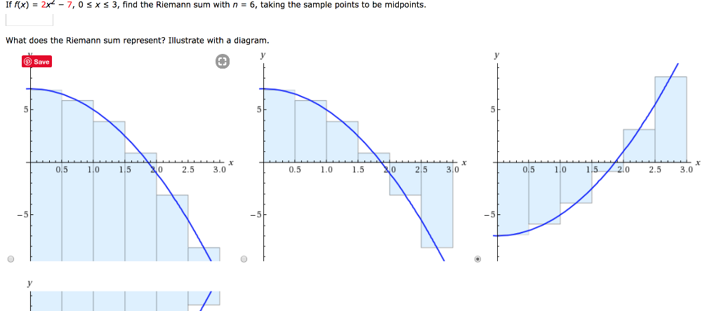 Solved If f(x) = 2x -7, 0 x 3, find the Riemann sum with n = | Chegg.com