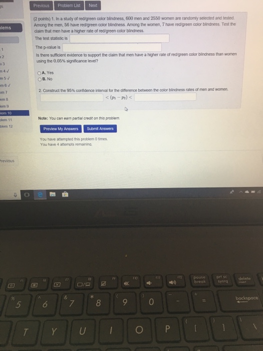 Solved PreviousProblem List Next (2 points) 1. In a study of | Chegg.com Solved PreviousProblem List Next (2 points) 1. In a study of | Chegg.com