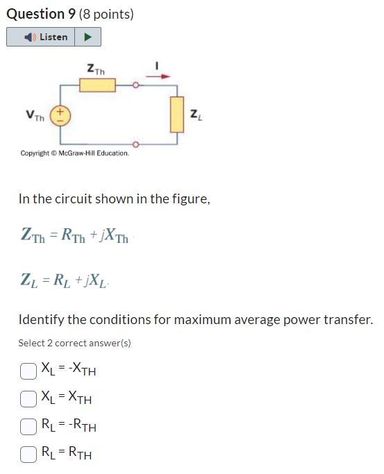 Solved In the circuit shown in the figure, ZTh=RTh+jXTh | Chegg.com