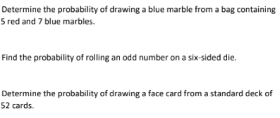 Solved Determine the probability of drawing a blue marble | Chegg.com