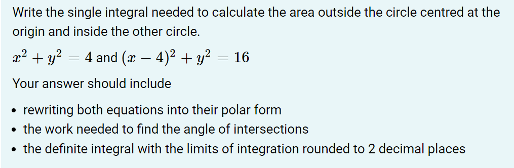 Solved Write the single integral needed to calculate the | Chegg.com