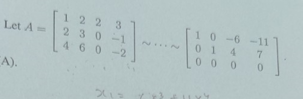 Solved a) Find Nul(A) and Col(A) b) Find bases for Nul(A) | Chegg.com