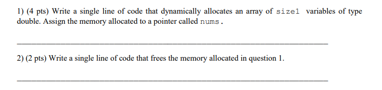Solved 1) (4 pts) Write a single line of code that | Chegg.com