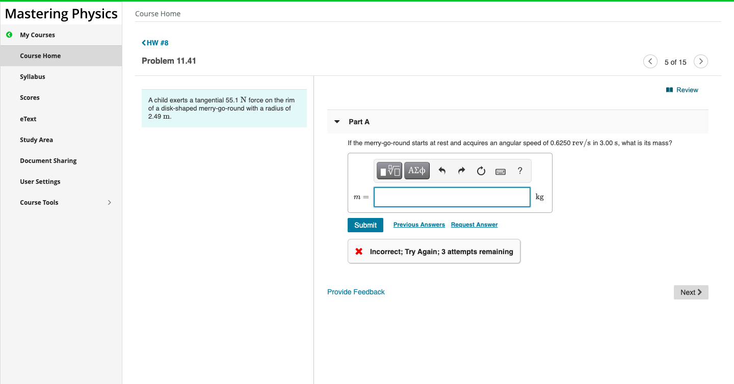 Solved Mastering Physics Course Home My Courses Submit | Chegg.com